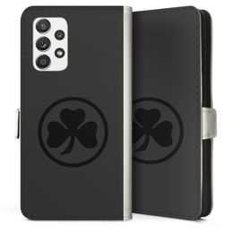 DeinDesign Galaxy A52s 5G Handy Klapph&uuml;lle Handyh&uuml;lle aus Kunst Leder wei&szlig; Flip Case Official Licensed Product Spvgg Greuther F&uuml;rth Clover Sideflip mit Lasche