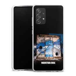 DeinDesign Galaxy A52s 5G Handy Silikon H&uuml;lle Case wei&szlig; Handyh&uuml;lle Hertha Bsc Wall Official Licensed Product Silikon Case