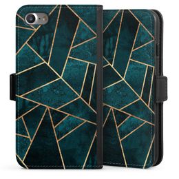 DeinDesign iPhone SE (2022) Handy Klapph&uuml;lle Handyh&uuml;lle aus Kunst Leder schwarz Flip Case Elisabeth Fredriksson Stone Gold & Copper Sideflip mit Lasche