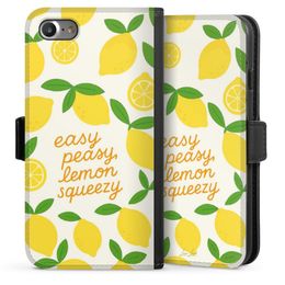 DeinDesign iPhone 8 Handy Klapph&uuml;lle Handyh&uuml;lle aus Kunst Leder schwarz Flip Case Spruch Statement Lemon Sideflip mit Lasche