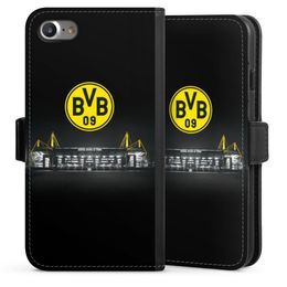 DeinDesign iPhone SE (2020) Handy Klapph&uuml;lle Handyh&uuml;lle aus Kunst Leder schwarz Flip Case Borussia Dortmund Bvb Stadium Sideflip mit Lasche
