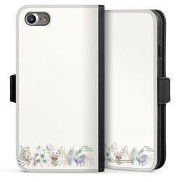 DeinDesign iPhone SE (2020) Handy Klapph&uuml;lle Handyh&uuml;lle aus Kunst Leder schwarz Flip Case Disney Winnie The Pooh Eukalyptus Sideflip mit Lasche