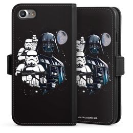 DeinDesign iPhone SE (2020) Handy Klapph&uuml;lle Handyh&uuml;lle aus Kunst Leder schwarz Flip Case Movie Star Wars Weltall Sideflip mit Lasche