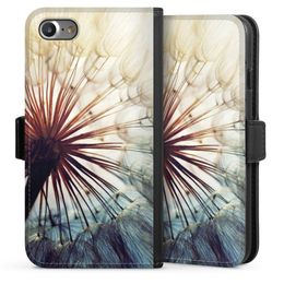 DeinDesign iPhone SE (2020) Handy Klapph&uuml;lle Handyh&uuml;lle aus Kunst Leder schwarz Flip Case Dandelion Photography Flowers Sideflip mit Lasche