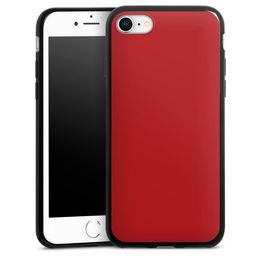 DeinDesign iPhone SE (2022) Handy Slim Case extra d&uuml;nn Silikon Handyh&uuml;lle schwarz H&uuml;lle Red Unicoloured Colour Silikon Slim Case