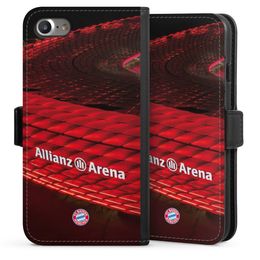 DeinDesign iPhone SE (2020) Handy Klapph&uuml;lle Handyh&uuml;lle aus Kunst Leder schwarz Flip Case Fcb Stadium Fc Bayern M&uuml;nchen Sideflip mit Lasche
