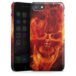 DeinDesign iPhone SE (2020) Handy Premium Case Smartphone Handyh&uuml;lle Schutzh&uuml;lle gl&auml;nzend Fire Skull Totenkopf Premium Case