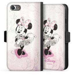 DeinDesign iPhone SE (2020) Handy Klapph&uuml;lle Handyh&uuml;lle aus Kunst Leder schwarz Flip Case Minnie Mouse Vintage Disney Sideflip mit Lasche
