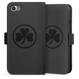 DeinDesign iPhone SE (2020) Handy Klapph&uuml;lle Handyh&uuml;lle aus Kunst Leder schwarz Flip Case Spvgg Greuther F&uuml;rth Official Licensed Product Clover Sideflip mit 