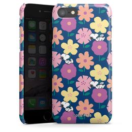 DeinDesign iPhone SE (2020) Handy Premium Case Smartphone Handyh&uuml;lle Schutzh&uuml;lle gl&auml;nzend Flowers Muster Snoopy Premium Case