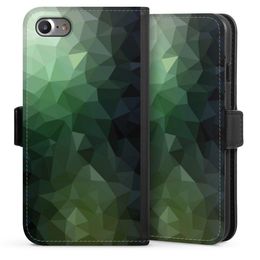 DeinDesign iPhone SE (2020) Handy Klapph&uuml;lle Handyh&uuml;lle aus Kunst Leder schwarz Flip Case Mosaic Geometric Tarnmuster Sideflip mit Lasche