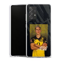 DeinDesign Galaxy A52s 5G Handy Silikon H&uuml;lle Case wei&szlig; Handyh&uuml;lle Borussia Dortmund Nico Schlotterbeck Bvb Silikon Case