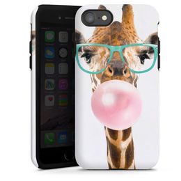 DeinDesign iPhone SE (2020) Handy Panzer Handyh&uuml;lle robuste Outdoor H&uuml;lle Schutzh&uuml;lle matt Glasses Giraffe Animals Tough Case