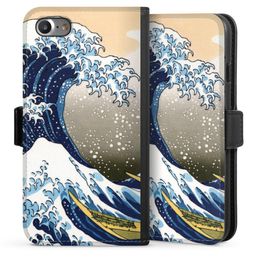 DeinDesign iPhone SE (2020) Handy Klapph&uuml;lle Handyh&uuml;lle aus Kunst Leder schwarz Flip Case Die Gro&szlig;e Welle Vor Kanagawa Katsushika Hokusai Kunst Sideflip mit 