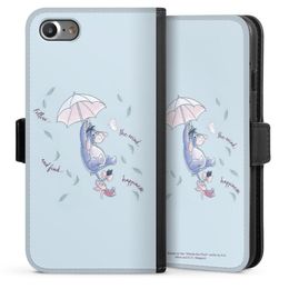 DeinDesign iPhone SE (2020) Handy Klapph&uuml;lle Handyh&uuml;lle aus Kunst Leder schwarz Flip Case Winnie The Pooh Eeyore Official Licensed Product Disney Sideflip mit 