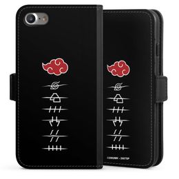 DeinDesign iPhone SE (2020) Handy Klapph&uuml;lle Handyh&uuml;lle aus Kunst Leder schwarz Flip Case Naruto Shippuden Akatsuki Official Licensed Product Sideflip mit Lasche