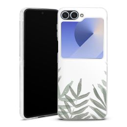 DeinDesign Galaxy Z Flip 7 FE Handy Hard Case Schutzh&uuml;lle transparent Smartphone Handy H&uuml;lle Water Colour Palm Tree Jungle Hard Case