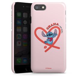 DeinDesign iPhone SE (2020) Handy Premium Case Smartphone Handyh&uuml;lle Schutzh&uuml;lle gl&auml;nzend Lilo & Stitch Heart Disney Premium Case