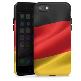 DeinDesign iPhone SE (2020) Handy Panzer Handyh&uuml;lle robuste Outdoor H&uuml;lle Schutzh&uuml;lle gl&auml;nzend Flags Flag Germany Tough Case