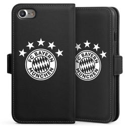 DeinDesign iPhone SE (2020) Handy Klapph&uuml;lle Handyh&uuml;lle aus Kunst Leder schwarz Flip Case Transparent Fcb Fc Bayern M&uuml;nchen Sideflip mit Lasche