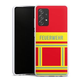 DeinDesign Galaxy A52s 5G Handy Silikon H&uuml;lle Case wei&szlig; Handyh&uuml;lle Fire Fighters Life Saver Fire Fighter Silikon Case