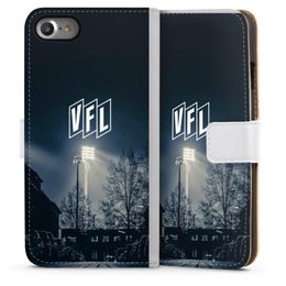 DeinDesign iPhone SE (2020) Handy Klapph&uuml;lle Handyh&uuml;lle aus Kunst Leder wei&szlig; Flip Case Official Licensed Product Soccer Vfl Osnabr&uuml;ck Sideflip mit Lasche