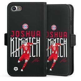 DeinDesign iPhone SE (2020) Handy Klapph&uuml;lle Handyh&uuml;lle aus Kunst Leder schwarz Flip Case Fc Bayern M&uuml;nchen Official Licensed Product Kimmich Sideflip mit Lasche