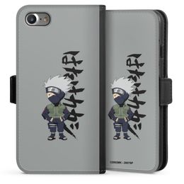 DeinDesign iPhone SE (2020) Handy Klapph&uuml;lle Handyh&uuml;lle aus Kunst Leder schwarz Flip Case Official Licensed Product Naruto Shippuden Kakashi Sideflip mit Lasche