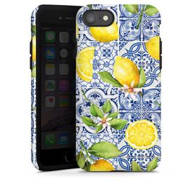 DeinDesign iPhone SE (2020) Handy Panzer Handyh&uuml;lle robuste Outdoor H&uuml;lle Schutzh&uuml;lle gl&auml;nzend Lemon Greece Muster Tough Case