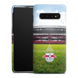 DeinDesign Galaxy S10 Handy Premium Case Smartphone Handyh&uuml;lle Schutzh&uuml;lle gl&auml;nzend Stadium Rb Leipzig Official Licensed Product Premium Case