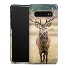 DeinDesign Galaxy S10 Handy Premium Case Smartphone Handyh&uuml;lle Schutzh&uuml;lle gl&auml;nzend Forrest Deer Meadow Premium Case