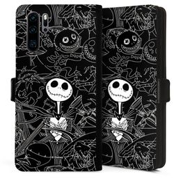 DeinDesign Huawei P30 Pro Handy Klapph&uuml;lle Handyh&uuml;lle aus Kunst Leder schwarz Flip Case Disney Nightmare Before Christmas Halloween Sideflip mit langer Lasche