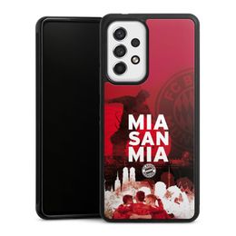 DeinDesign Galaxy A53 5G Handy Gallery Case Handyh&uuml;lle 9H Geh&auml;rtetes Glas R&uuml;ckseite H&uuml;lle Mia San Mia Fcb Fc Bayern M&uuml;nchen Gallery Case