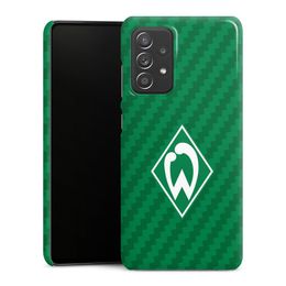DeinDesign Galaxy A52s 5G Handy Premium Case Smartphone Handyh&uuml;lle Schutzh&uuml;lle gl&auml;nzend Carbon Sv Werder Bremen Official Licensed Product Premium Case