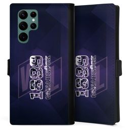 DeinDesign Galaxy S22 Ultra Handy Klapph&uuml;lle Handyh&uuml;lle aus Kunst Leder schwarz Flip Case Vfl Osnabr&uuml;ck Sports Official Licensed Product Sideflip mit langer 