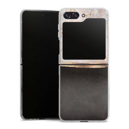 DeinDesign Galaxy Z Flip 5 Handy Hard Case Schutzh&uuml;lle transparent Smartphone Handy H&uuml;lle Abstract Black & White Trends Hard Case