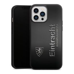DeinDesign iPhone 13 Pro Max Handy Premium Silikon H&uuml;lle Handyh&uuml;lle schwarz Case Logo Eintracht Braunschweig Official Licensed Product Silikon Premium Case