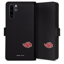 DeinDesign Huawei P30 Pro Handy Klapph&uuml;lle Handyh&uuml;lle aus Kunst Leder schwarz Flip Case Naruto Shippuden Akatsuki Official Licensed Product Sideflip mit langer 
