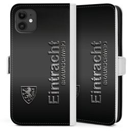 DeinDesign iPhone 11 Handy Klapph&uuml;lle Handyh&uuml;lle aus Kunst Leder wei&szlig; Flip Case Logo Eintracht Braunschweig Official Licensed Product Sideflip mit Lasche