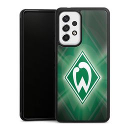 DeinDesign Galaxy A53 5G Handy Gallery Case Handyh&uuml;lle 9H Geh&auml;rtetes Glas R&uuml;ckseite H&uuml;lle Sv Werder Bremen Official Licensed Product Coat Of Arms Gallery Case