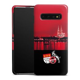 DeinDesign Galaxy S10 Handy Premium Case Smartphone Handyh&uuml;lle Schutzh&uuml;lle gl&auml;nzend 1. Fc K&ouml;ln Skyline Official Licensed Product Premium Case