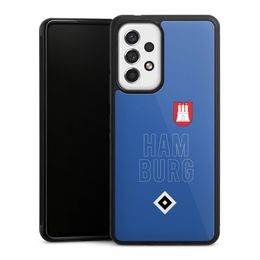 DeinDesign Galaxy A53 5G Handy Gallery Case Handyh&uuml;lle 9H Geh&auml;rtetes Glas R&uuml;ckseite H&uuml;lle Official Licensed Product Hamburg Hamburger Sv Gallery Case