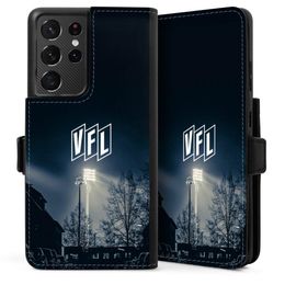DeinDesign Galaxy S21 Ultra 5G Handy Klapph&uuml;lle Handyh&uuml;lle aus Kunst Leder schwarz Flip Case Soccer Vfl Osnabr&uuml;ck Official Licensed Product Sideflip mit Lasche