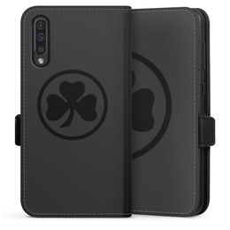 DeinDesign Galaxy A50 Handy Klapph&uuml;lle Handyh&uuml;lle aus Kunst Leder schwarz Flip Case Official Licensed Product Spvgg Greuther F&uuml;rth Clover Sideflip mit Lasche