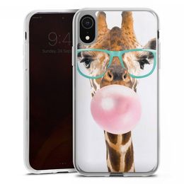 DeinDesign iPhone Xr Handy Silikon H&uuml;lle Case transparent Handyh&uuml;lle Giraffe Animals Glasses Silikon Case