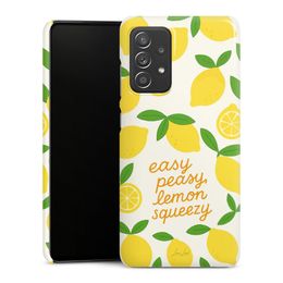 DeinDesign Galaxy A52s 5G Handy Premium Case Smartphone Handyh&uuml;lle Schutzh&uuml;lle gl&auml;nzend Spruch Statement Lemon Premium Case