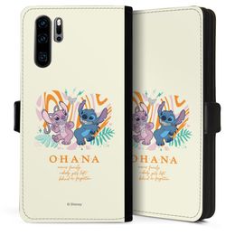 DeinDesign Huawei P30 Pro Handy Klapph&uuml;lle Handyh&uuml;lle aus Kunst Leder schwarz Flip Case Official Licensed Product Lilo & Stitch Disney Sideflip mit langer Lasche