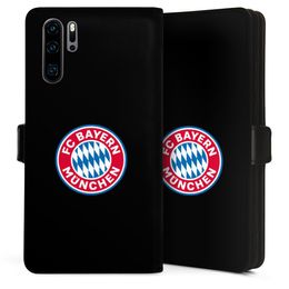 DeinDesign Huawei P30 Pro Handy Klapph&uuml;lle Handyh&uuml;lle aus Kunst Leder schwarz Flip Case Fc Bayern M&uuml;nchen Logo Official Licensed Product Sideflip mit langer 
