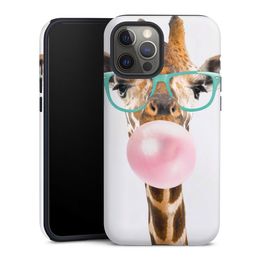 DeinDesign iPhone 12 Pro Handy Panzer Handyh&uuml;lle robuste Outdoor H&uuml;lle Schutzh&uuml;lle matt Giraffe Animals Glasses Tough Case