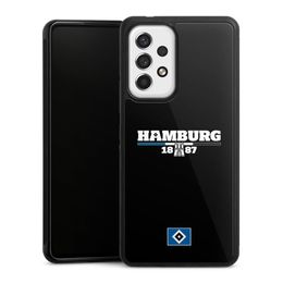 DeinDesign Galaxy A53 5G Handy Gallery Case Handyh&uuml;lle 9H Geh&auml;rtetes Glas R&uuml;ckseite H&uuml;lle Hsv Official Licensed Product Hamburg Gallery Case